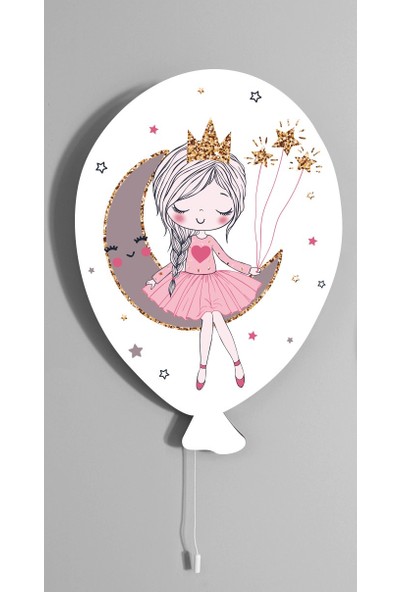 Instababyrooms Ayda Oturan Kız Şeker Balon Aydınlatma Instababyrooms Ayda Oturan Kız Şeker Balon Aydınlatma