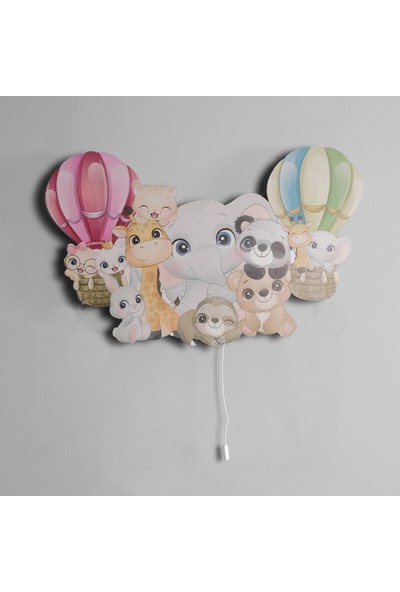 Instababyrooms Balondaki Sevimli Hayvanlar Aydınlatma