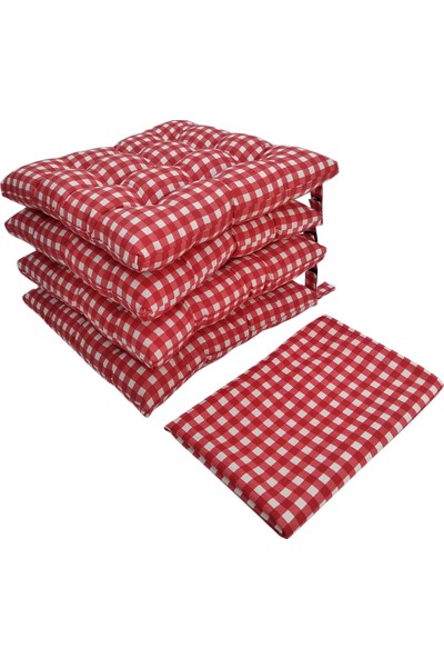 İşbir Rattan Sandalye Minderi 4 Adet Ve Masa Örtüsü Seti Kareli İşbir Rattan Sandalye Minderi 4 Adet Ve Masa Örtüsü Seti Kareli