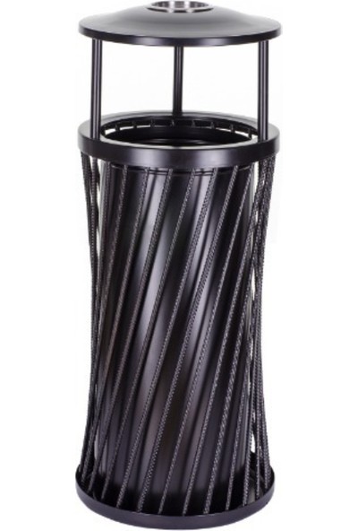 Ovata Paslanmaz Dış Mekan Küllüklü Burgu Çöp Kovası Park Bahçe Çöp Kutusu