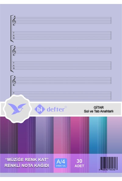 Bi Defter Gitar Nota Kağıdı Sol ve Tab Anahtarlı Mavi Renkli Özel Tasarım Ofset Baskı Bi Defter Gitar Nota Kağıdı Sol ve Tab Anahtarlı Mavi Renkli Özel Tasarım Ofset Baskı