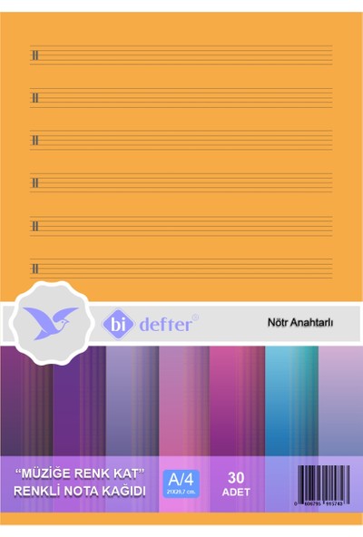 Bi Defter Nota Kağıdı Nötr Anahtarlı Turuncu Renkli Özel Tasarım Ofset Baskı