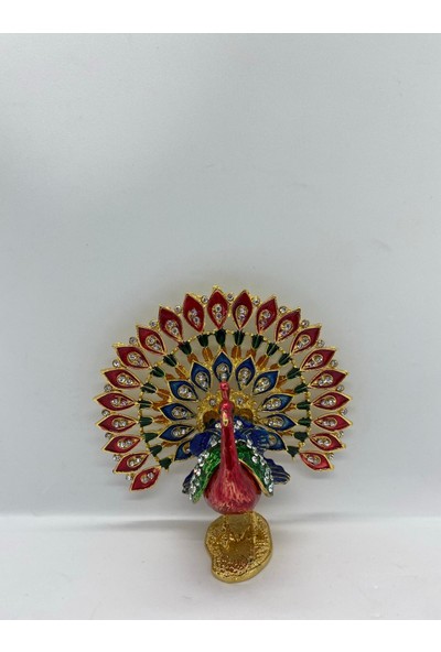 Sevilen Hediyeler Tavus Kuşu Swaroski Taşlı Mücevher Kutusu