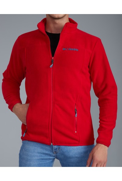 Columbia Kırmızı Fermuarlı Erkek Polar