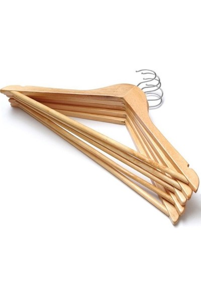 Bimbambom Dolap Içi Ahşap Elbise Askısı, 6'lı Ahşap Askı