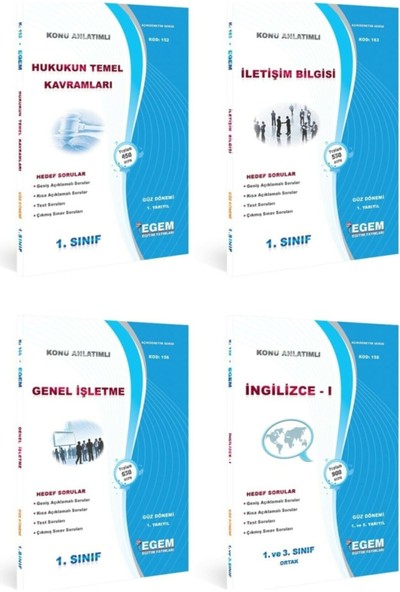 Egem Yayınları AÖF Büro Yönetimi ve Yönetici Asistanlığı 1. Sınıf 1dön (Güz)