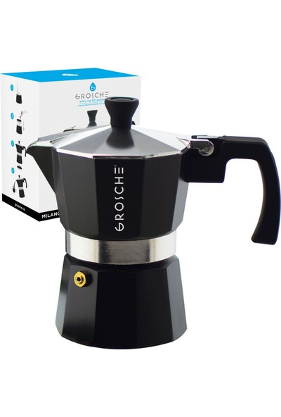 Grosche Milano Moka Pot Siyah 1 Cup 45 ml