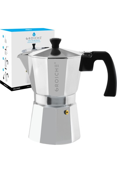 Grosche Milano Moka Pot Gümüş 6 Cup 275 ml