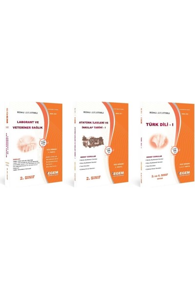 Egem Yayınları AÖF Laborant ve Veteriner. Sağlık 2. Sınıf Güz Dön 3. Set