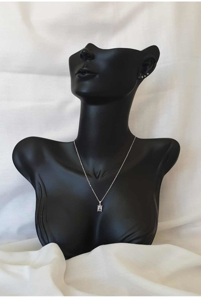 Eva Takı Tek Taş Model Çelik Kolye
