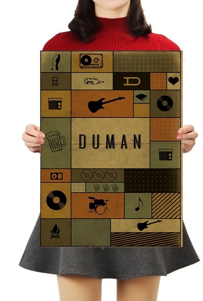 Caph Design Duman - Vintage Kraft Poster - 32X45CM - Özel Kutulu Caph Design Duman - Vintage Kraft Poster - 32X45CM - Özel Kutulu