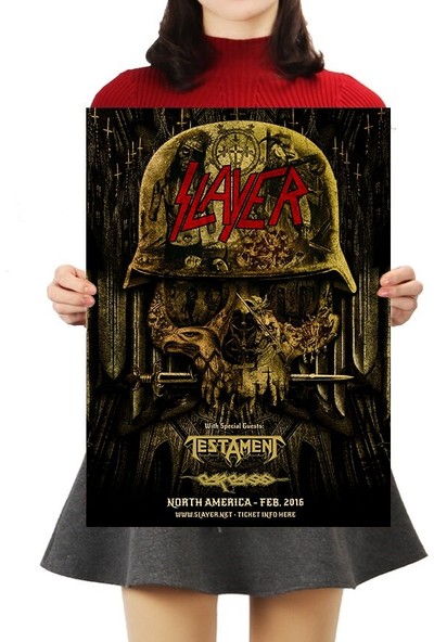 Caph Design Slayer - Metal Müzik Vintage Kraft Poster - 35X50CM - Özel Kutulu Caph Design Slayer - Metal Müzik Vintage Kraft Poster - 35X50CM - Özel Kutulu