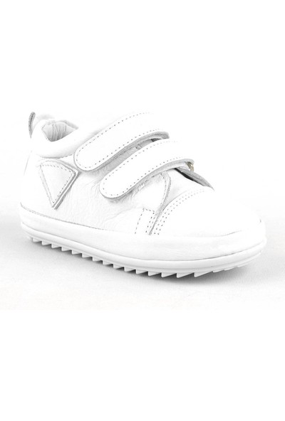 Rakerplus® Yumuşak Hakiki Deri Beyaz Ilk Adım Bebek Ayakkabısı