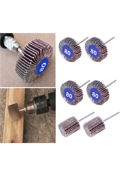 Dremel Benzeri Gravür Cihazlalara Mop Flap Disk Zımpara Seti 3mm Sap Çoklu Yaprak Zımpara 6 Adet Dremel Benzeri Gravür Cihazlalara Mop Flap Disk Zımpara Seti 3mm Sap Çoklu Yaprak Zımpara 6 Adet