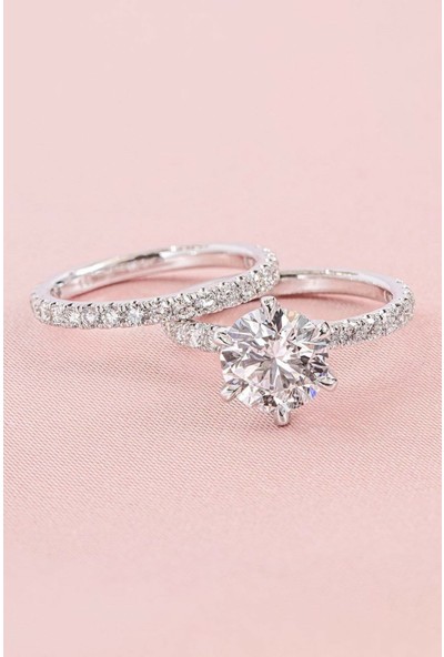 Crystal Diamond Zirconia Laboratuvar Pırlantası 1 Carat Tektaş ve Tamtur Yüzük Crystal Diamond Zirconia Laboratuvar Pırlantası 1 Carat Tektaş ve Tamtur Yüzük