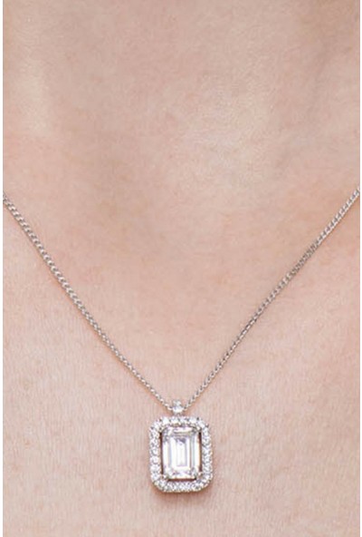 Crystal Diamond Zirconia Laboratuvar Pırlantası 2 Carat Baget Tektaş Kolye Crystal Diamond Zirconia Laboratuvar Pırlantası 2 Carat Baget Tektaş Kolye