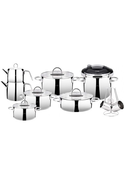 Karaca Platinum 17 Prç Çelik Çeyiz Tencere Seti