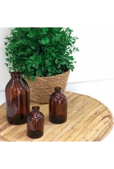 Lalezen Amber Cam Şişe 3 Lü Set Lalezen Amber Cam Şişe 3 Lü Set