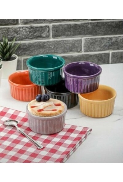 Cooker Renkli Seramik Sufle Kabı 6'lı Cooker Renkli Seramik Sufle Kabı 6'lı