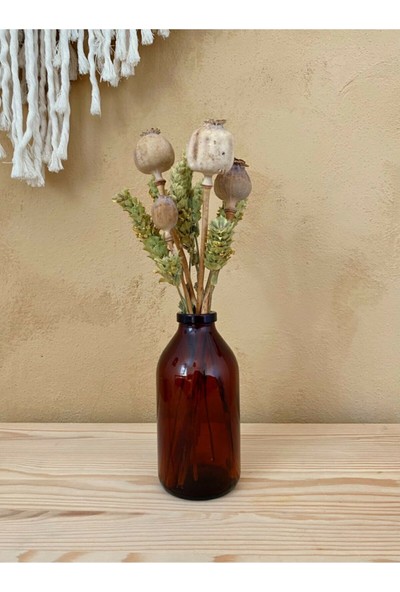 Harmoni Home Amber Kahverengi Cam Şişe Vazo 250 ml Harmoni Home Amber Kahverengi Cam Şişe Vazo 250 ml