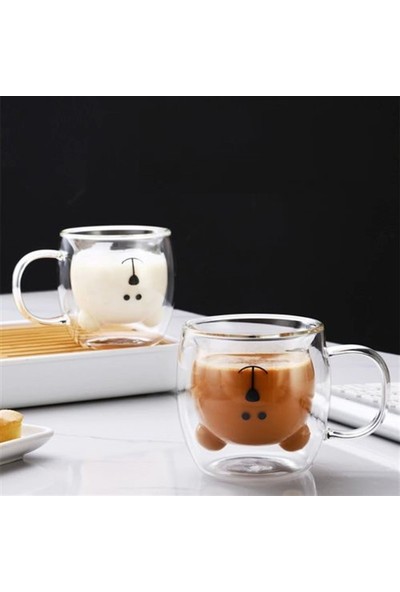 Çılgın Trend Ayıcık Karakterli Çift Cidarlı Çift Cam Borosilikat Bardak 250 ml Çılgın Trend Ayıcık Karakterli Çift Cidarlı Çift Cam Borosilikat Bardak 250 ml