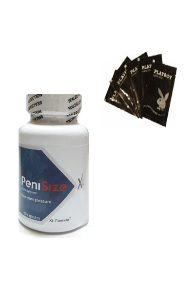 Penisize Xl Erkeklere Özel 60LI Maksimum Güç Sertleştiren Katılaştırıcı + Playboy 5X5ML Lubricant Kayganlaştırıcı Jel