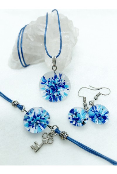 Likya Murano Cam Üçlü Takı Seti