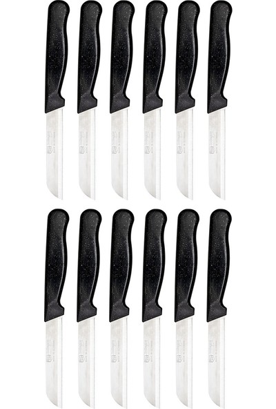 Solingen Sas Hausgerate Simli Siyah 12 Adet Bıçak Seti Solingen Sas Hausgerate Simli Siyah 12 Adet Bıçak Seti
