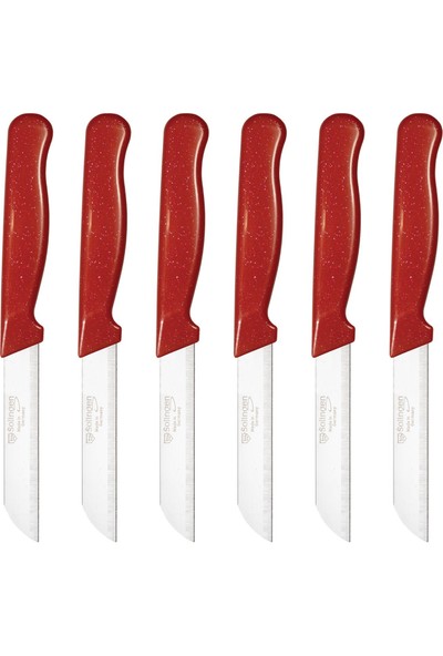 Sas Hausgerate Solingen Meyve Sebze Bıçak Seti 12 Adet Simli Kırmızı Sas Hausgerate Solingen Meyve Sebze Bıçak Seti 12 Adet Simli Kırmızı