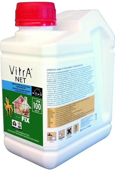 Vitra Fix Net Sıvı Konsantre Fayans Seramik Temizleyicisi Şeffaf 1 Lt