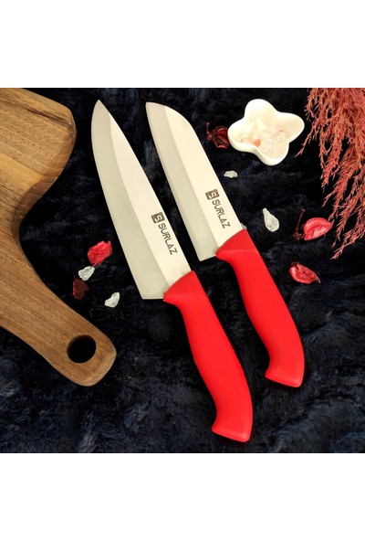 SürLaz 2'li Şef Bıçak Seti Paslanmaz Çelik 17 x 21 cm.