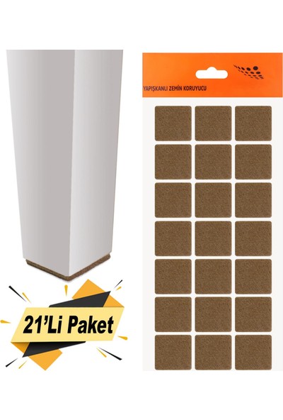 BADEM10 Masa Sandalye Parke Zemin Koruyucu Keçe Yapışkanlı 30X30 mm (21'li Paket) BADEM10 Masa Sandalye Parke Zemin Koruyucu Keçe Yapışkanlı 30X30 mm (21'li Paket)