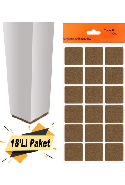 BADEM10 Masa Sandalye Parke Zemin Koruyucu Keçe Yapışkanlı 35X35 mm (18'li Paket) BADEM10 Masa Sandalye Parke Zemin Koruyucu Keçe Yapışkanlı 35X35 mm (18'li Paket)