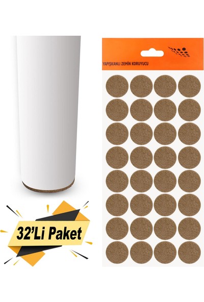 BADEM10 Masa Sandalye Parke Zemin Koruyucu Keçe Yapışkanlı 24 mm (32'li Paket) BADEM10 Masa Sandalye Parke Zemin Koruyucu Keçe Yapışkanlı 24 mm (32'li Paket)