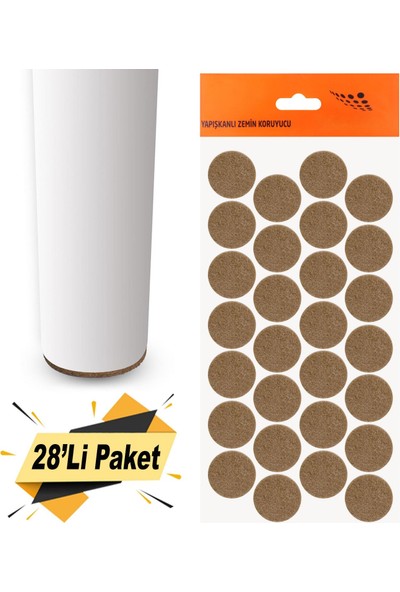 BADEM10 Masa Sandalye Parke Zemin Koruyucu Keçe Yapışkanlı 28 mm (28'li Paket) BADEM10 Masa Sandalye Parke Zemin Koruyucu Keçe Yapışkanlı 28 mm (28'li Paket)