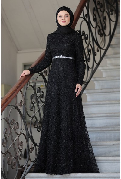 Ahunisa - Parıltı Abiye - Siyah Ahunisa - Parıltı Abiye - Siyah