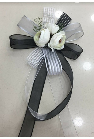 Ecrin Tuhafiye Hobi Siyah Beyaz Bohça Süsü