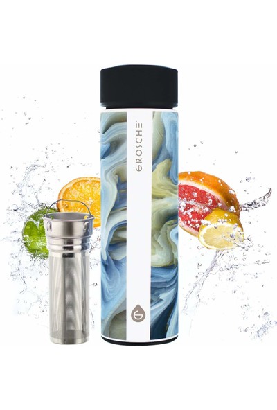Grosche Chicago Çift Duvarlı Demleme Hazneli Çelik Termos Renkli Mermer 450 ml Grosche Chicago Çift Duvarlı Demleme Hazneli Çelik Termos Renkli Mermer 450 ml