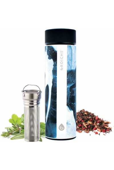 Grosche Chicago Çift Duvarlı Demleme Hazneli Çelik Termos Siyah Mermer 450 ml Grosche Chicago Çift Duvarlı Demleme Hazneli Çelik Termos Siyah Mermer 450 ml