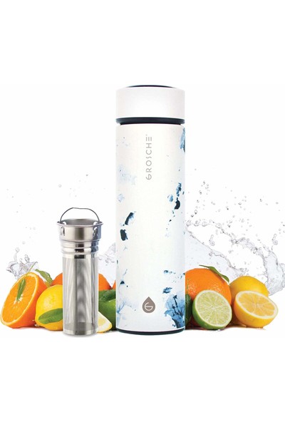 Grosche Chicago Çift Duvarlı Demleme Hazneli Çelik Termos Beyaz Mermer 450 ml Grosche Chicago Çift Duvarlı Demleme Hazneli Çelik Termos Beyaz Mermer 450 ml