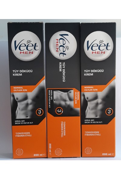 Veet Men Tüy Dökücü 200 ml Erkeklere Özel * 3 Adet Ekonomik Paket Veet Men Tüy Dökücü 200 ml Erkeklere Özel * 3 Adet Ekonomik Paket
