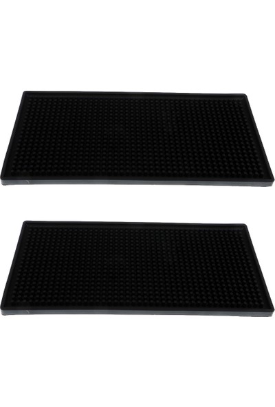 F Fityle 2 Adet Kauçuk Bar Servis Dökülme Mat Su Geçirmez Pvc Mat Mutfak Aletleri 15X30 cm (Yurt Dışından)