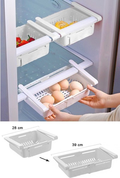 Lira Ayarlanabilir Buzdolabı Dolap Içi Düzenleyici Sepet Çekmece Raf Organizeri