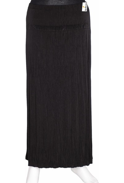 Hesna Yakut Kraş Çan Kesim Astarsız Taşlı Siyah Etek Hesna Yakut Kraş Çan Kesim Astarsız Taşlı Siyah Etek