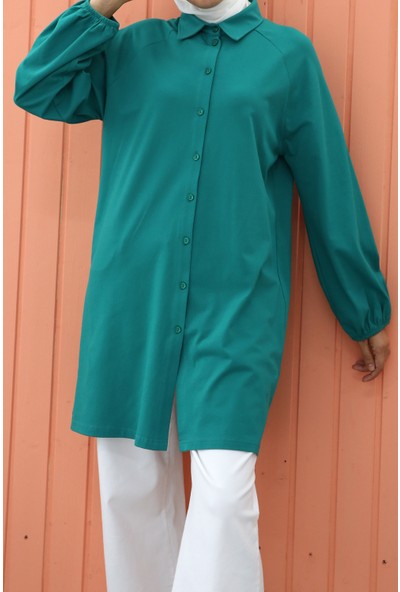 Balon Kollu Pamuklu Gömlek Tunik