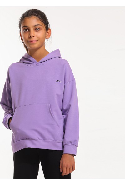 Slazenger Lila Kapüşon Erkek Çocuk Sweatshirt