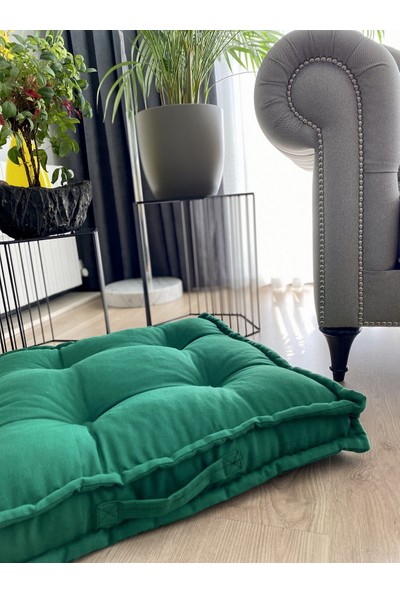 Pamuk Atölyesi Koyu Yeşil Bisküvi Yer Minderi - Palet Minder Pamuk Atölyesi Koyu Yeşil Bisküvi Yer Minderi - Palet Minder