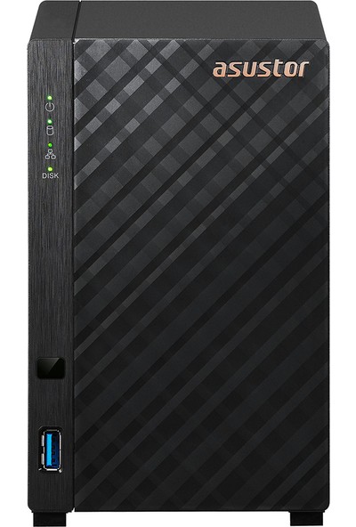 Asustor AS1102T Realtek RTD1296 2 Disk Yuvası Nas (2X18TB Desteği) 1GB DDR4 2.5 GBE x 1 USB 3.2 x 2 Depolama Ünitesi