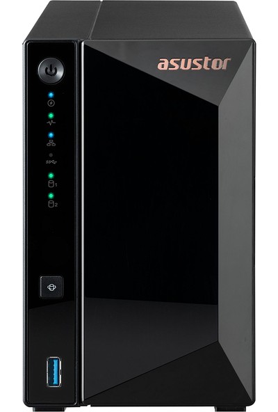Asustor AS3302T Realtek RTD1296 2 Disk Yuvası Nas (2X18TB Desteği) 2GB DDR4 2.5 GBE x 1 USB 3.2 x 3 Depolama Ünitesi