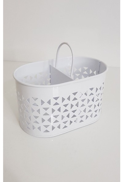 Casilda Beyaz Metal 2 Bölmeli Kulplu Kaşıklık